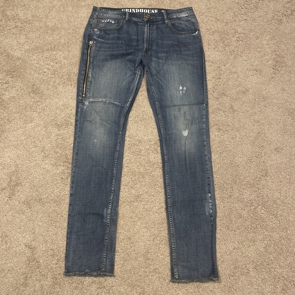 Grindhouse | Jeans | Grindhouse Denim Mens Blue Medium Wash Side Zipper ...